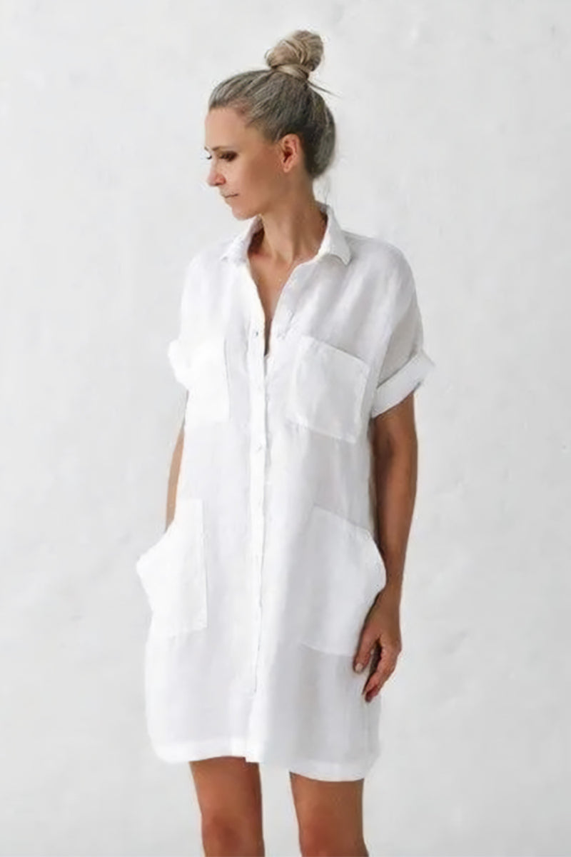 Linen Tunic - White | Seaside Tones